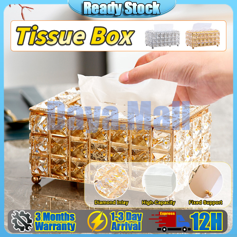 Luxury Crystal Europe Style Metal Tissue Box Office Home Cover Paper ...