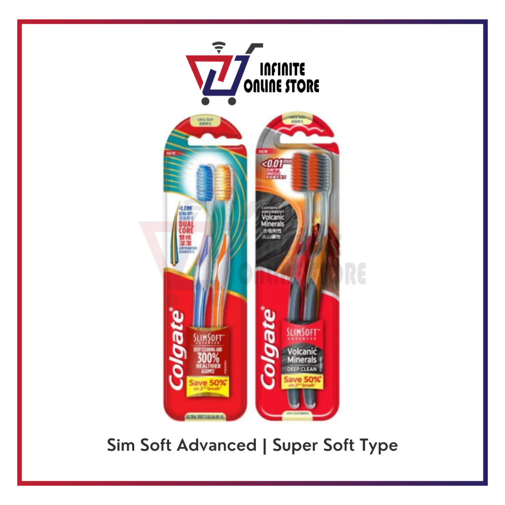 Colgate Slim Soft Advanced Toothbrush (2s) (Super Soft) (Basic ...