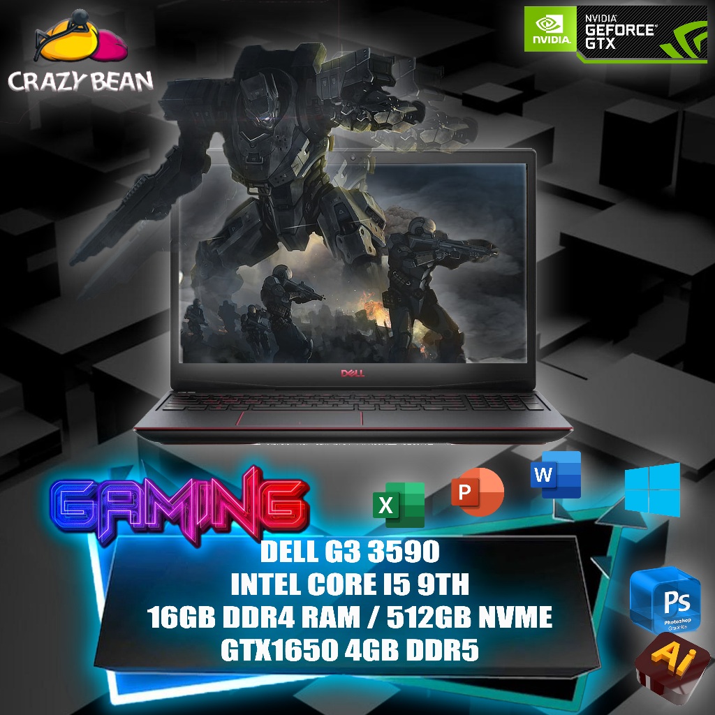 (Premium Refurbished) Dell Gaming Laptop G3 3590 I5 9th / GTX1650 4G ...