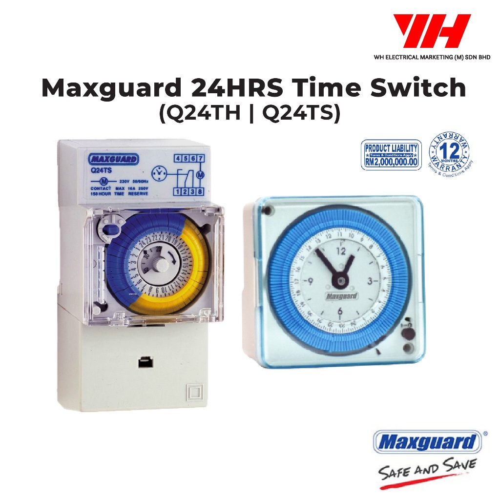 Maxguard 24HRS Analog Time Switch (72X72 Q24TH) (Q24TS) | Shopee Malaysia