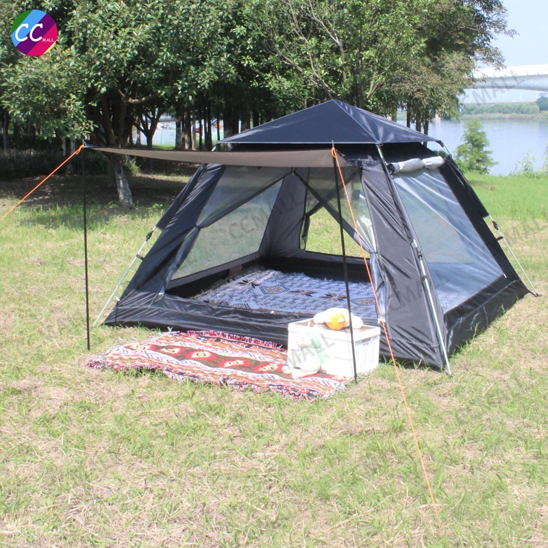 Outdoor tent automatic tent four-sided silver rubber tent thickened ...