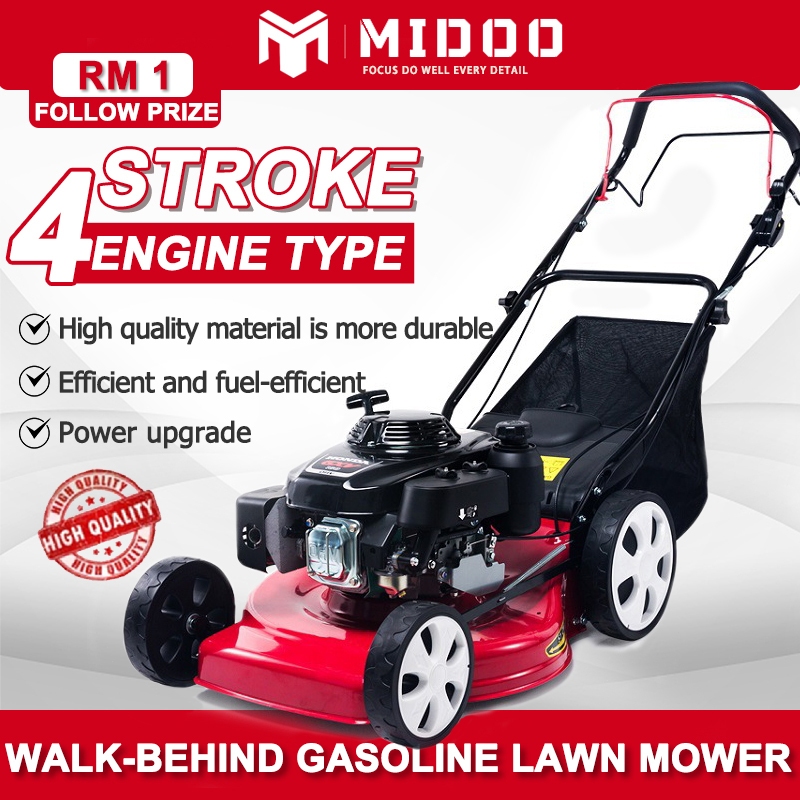 Grass Cutter 4-Stroke Gasoline Lawn Mower Mesin Rumput Kebun Padang ...