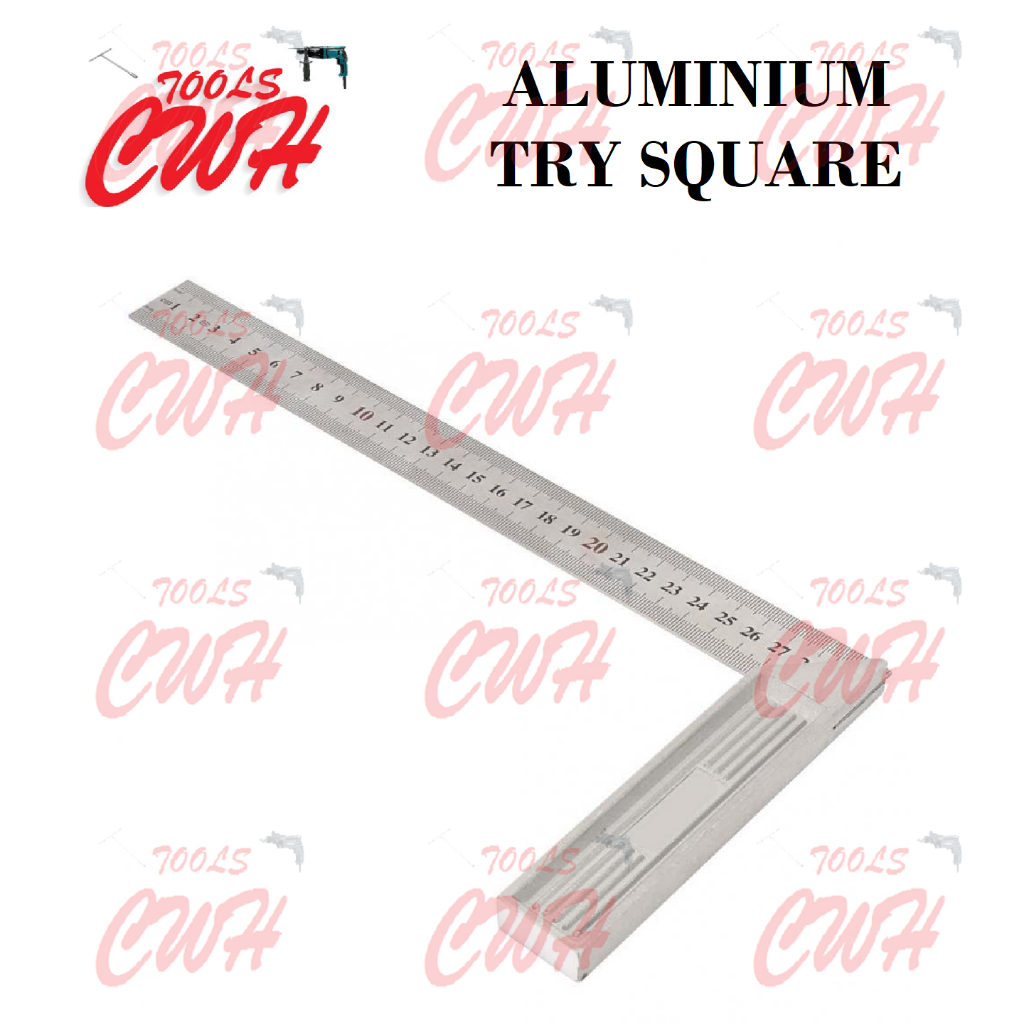 12" 20" ALUMINIUM / STAINLESS STEEL RIGHT ANGLE TRY SQUARE CARPENTER ...