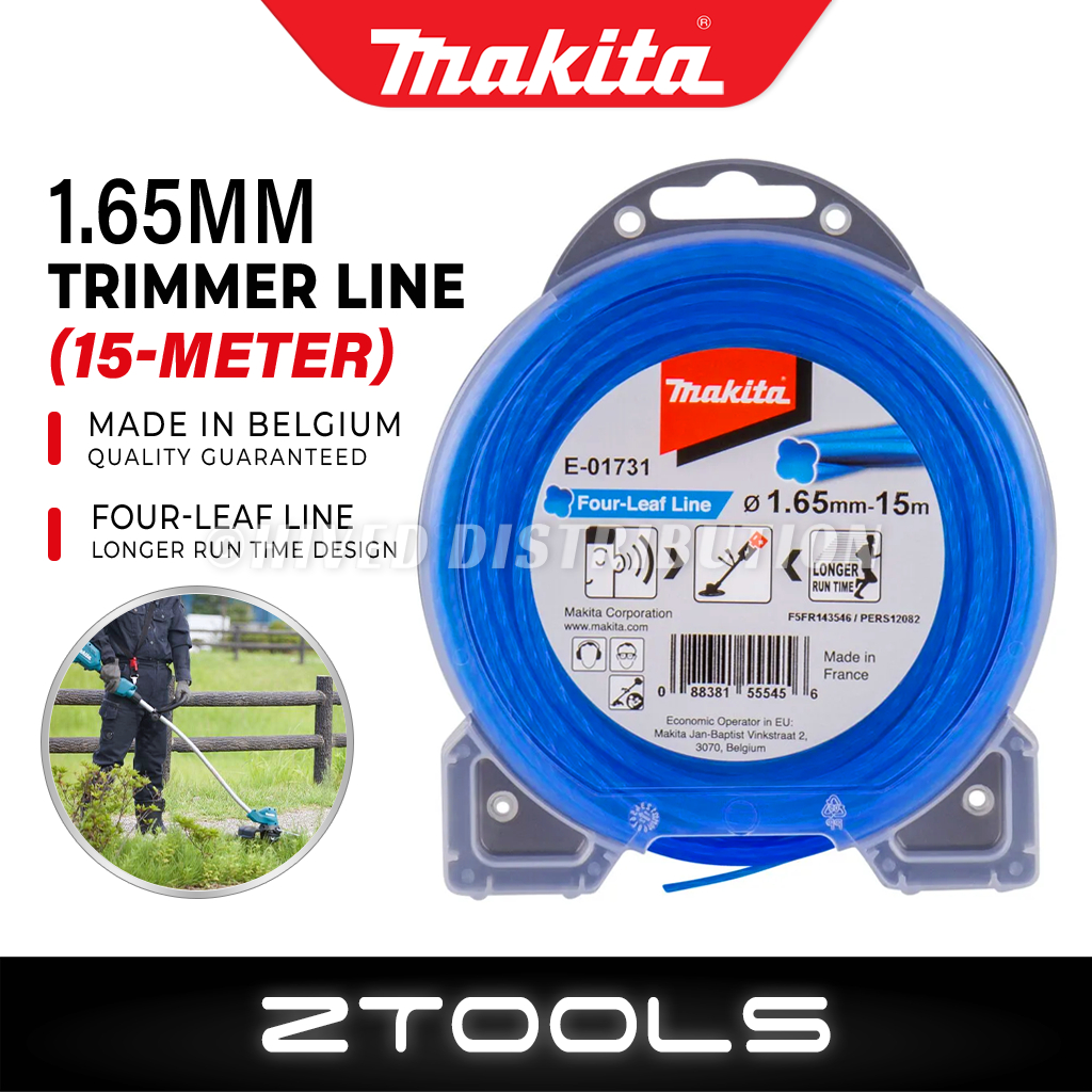 MAKITA 1.65mm Four-Leaf Silent Nylon Trimmer Line (15 Meter) Mata Tali Mesin Rumput | Grass ...