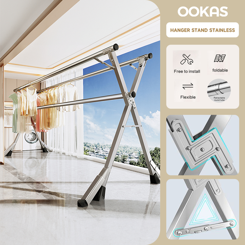 OOKAS Foldable Sampayan Clothes Drying Rack Hanger Laundry Stand ...