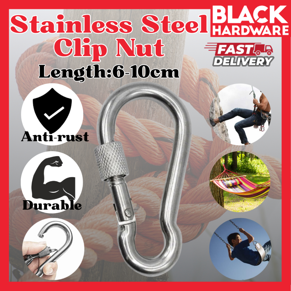 Black Hardware Stainless Steel Rope Chain Buckle Cable Wire Clip ...