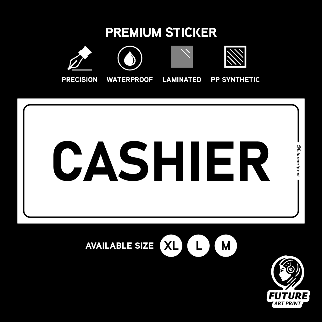 Cashier. Premium Sticker Sign Notice Signage. Payment Counter. Point of ...