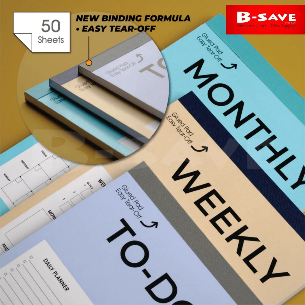 2025 Handwriting DIY Dateless Monthly / Weekly Planner Pad • Easy Tear ...