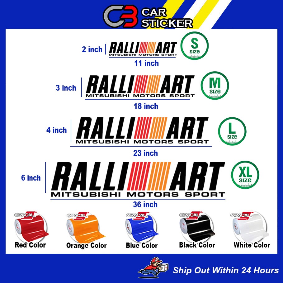 RALLIART MITSUBISHI MOTORS CAR STICKER / CS095 | Shopee Malaysia