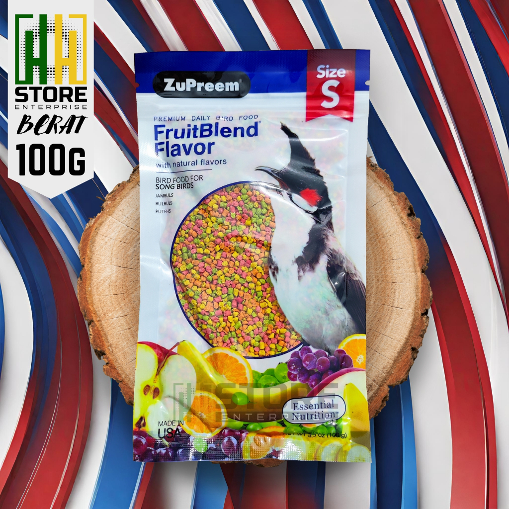 [100g] Zupreem Bird Food Natural Fruit Flavor Fruitblend Daily Dedak ...