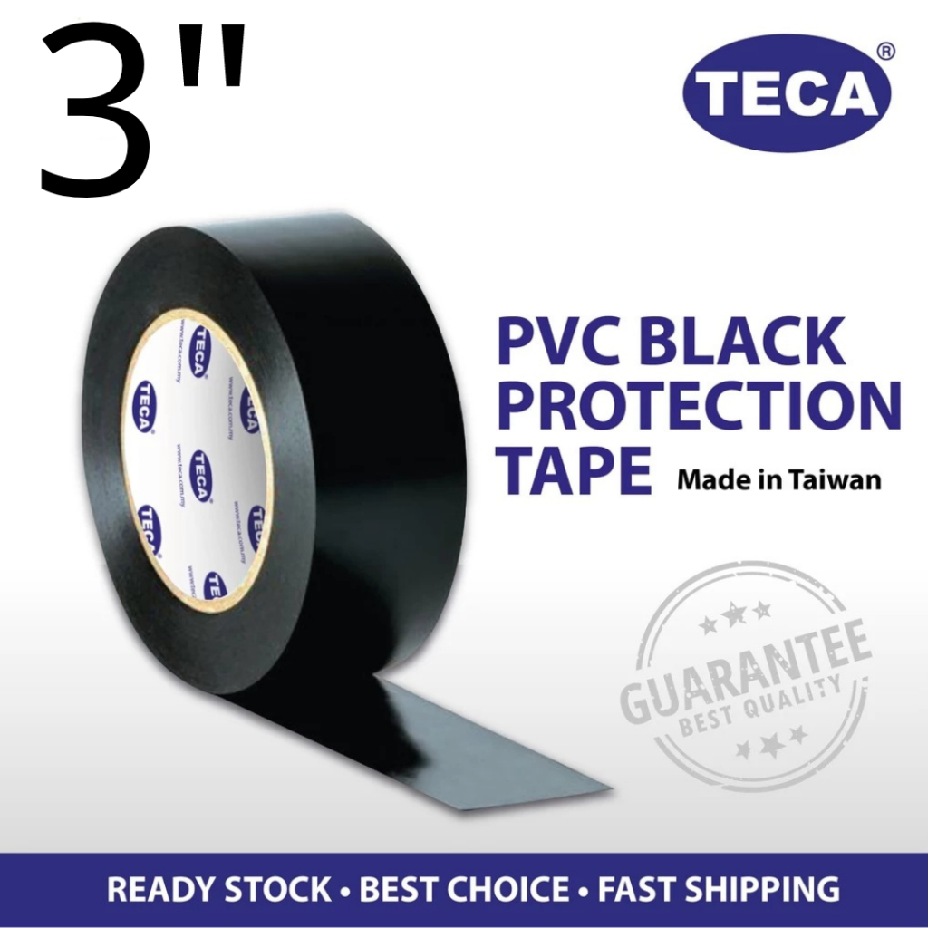 Teca® 3" PVC Black Tape for Aluminium Frame Protection (60m) | Shopee ...