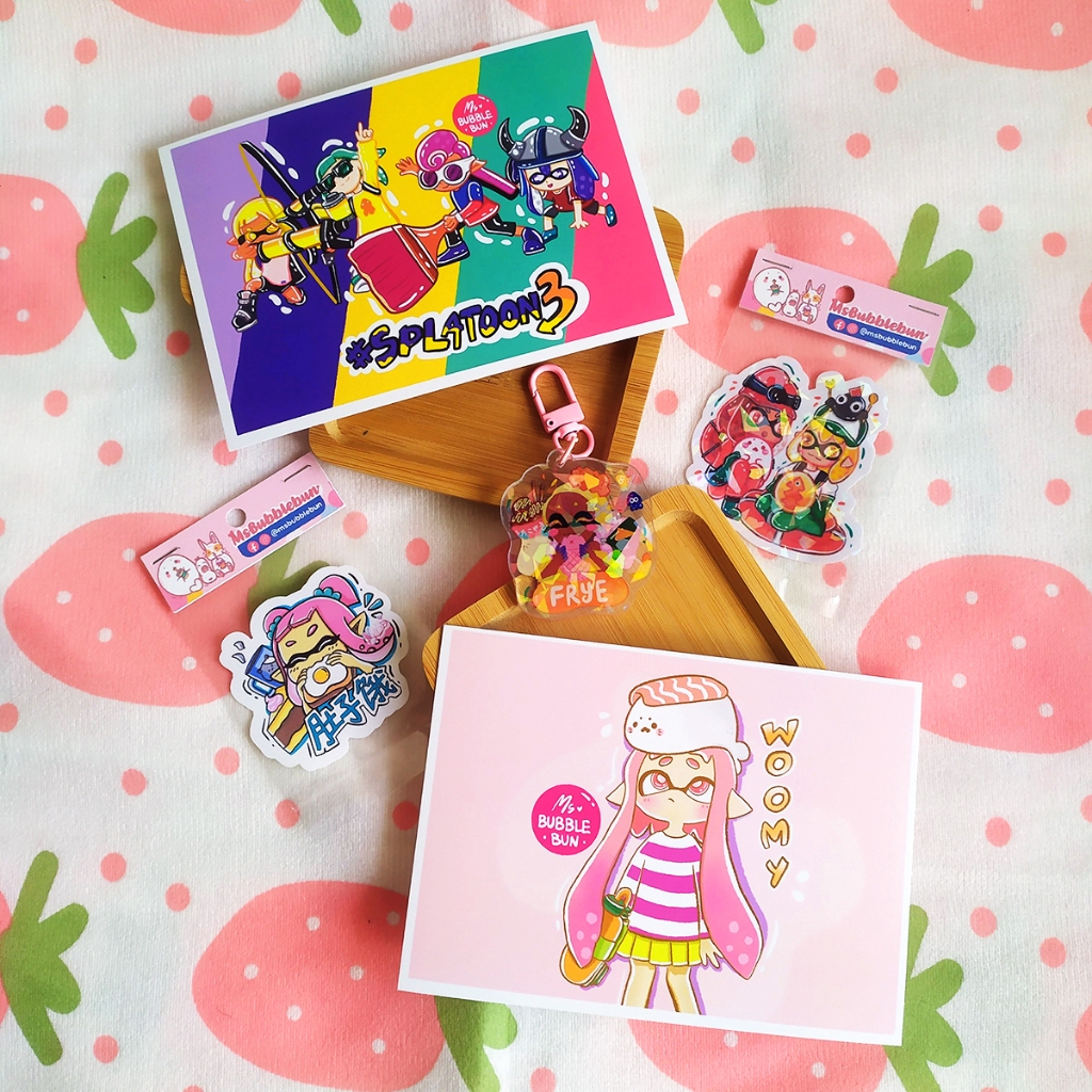 [MsBubblebun] Splatoon Game Cute Inkling Keychain Art Print Sticker ...