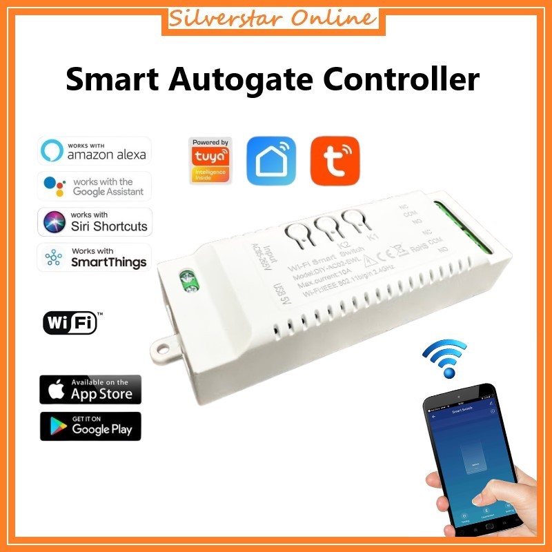 2-Channel Autogate WiFi Controller Tuya Smart Life App Supports Alexa ...