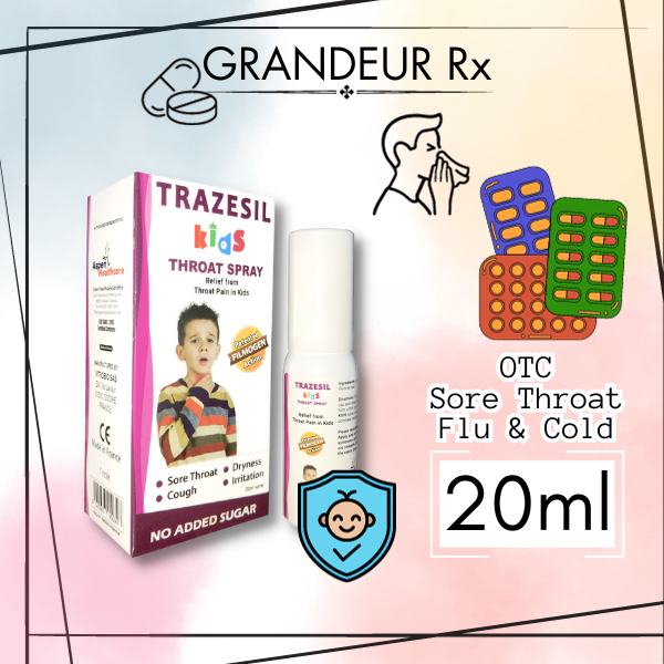 Trazesil Kids Throat Spray for Relief Sore Throat Children Drug Free ...