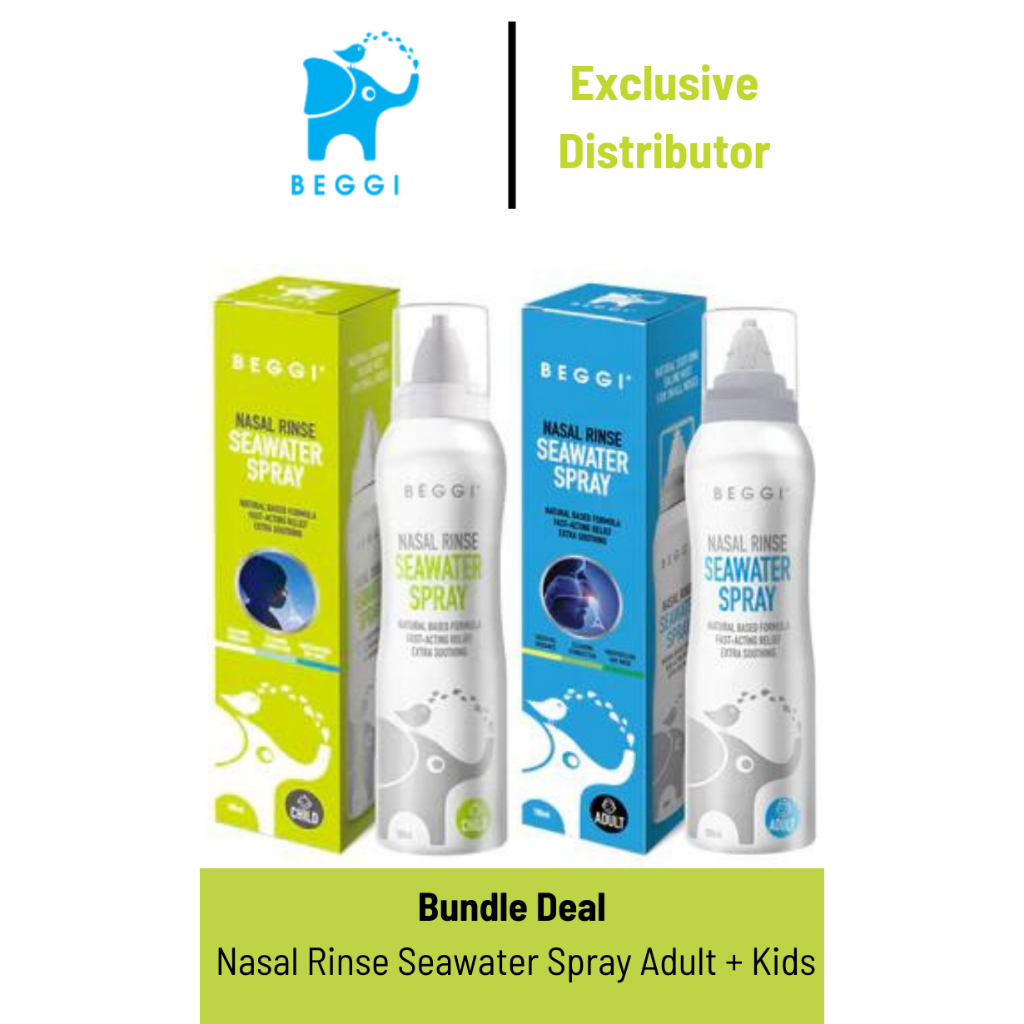BEGGI Nasal Rinse Seawater Spray y Saline Nasal Moisturizing Spray ...