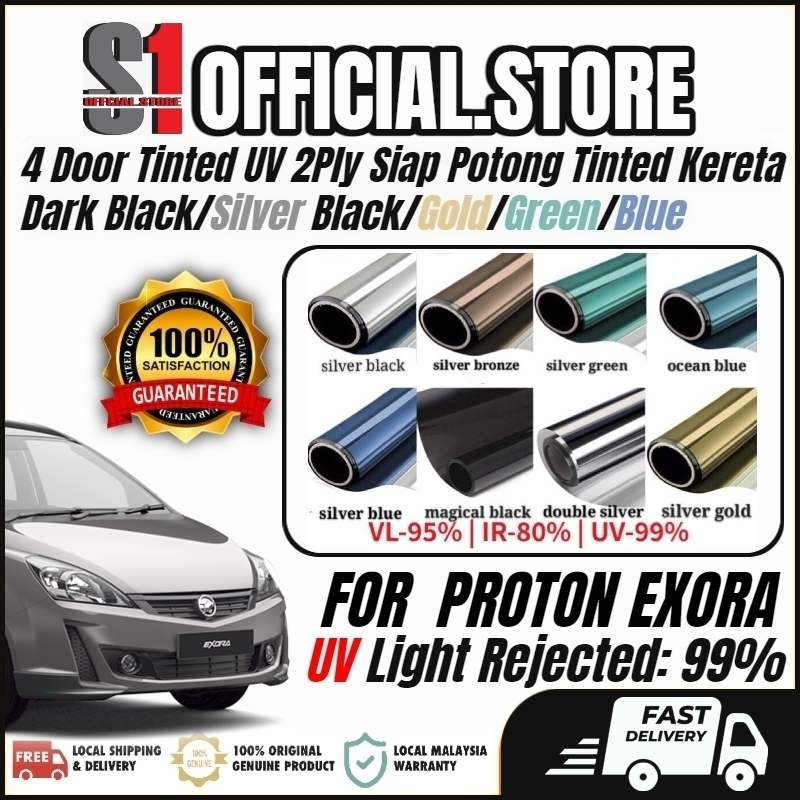 Proton Exora 4 Door Tinted UV 2Ply Siap Potong Tinted Kereta Dark Black ...