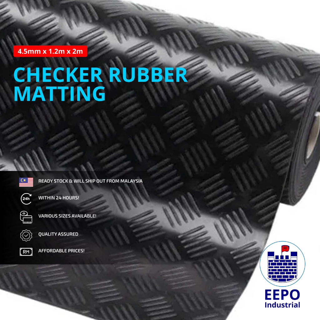 EEPO Checker Rubber Flooring Mat 4.5mm x 1.2m x 2m | Shopee Malaysia