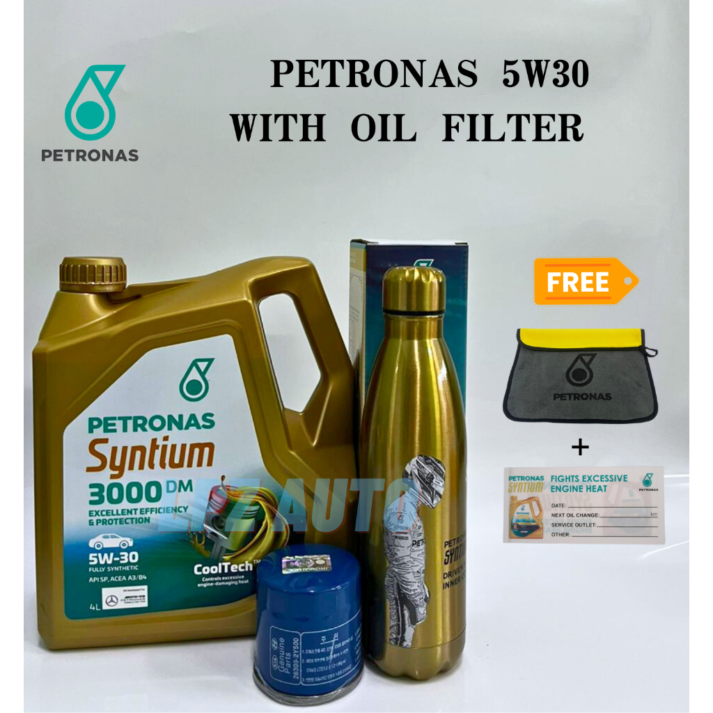 Petronas Syntium 3000 SN-PLUS 5W30 Fully Synthetic Engine Oil 4L+Oil ...