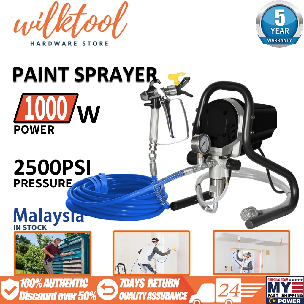 1000W Portable Electric High Pressure Airless Sprayer Latex Wall Roof ...