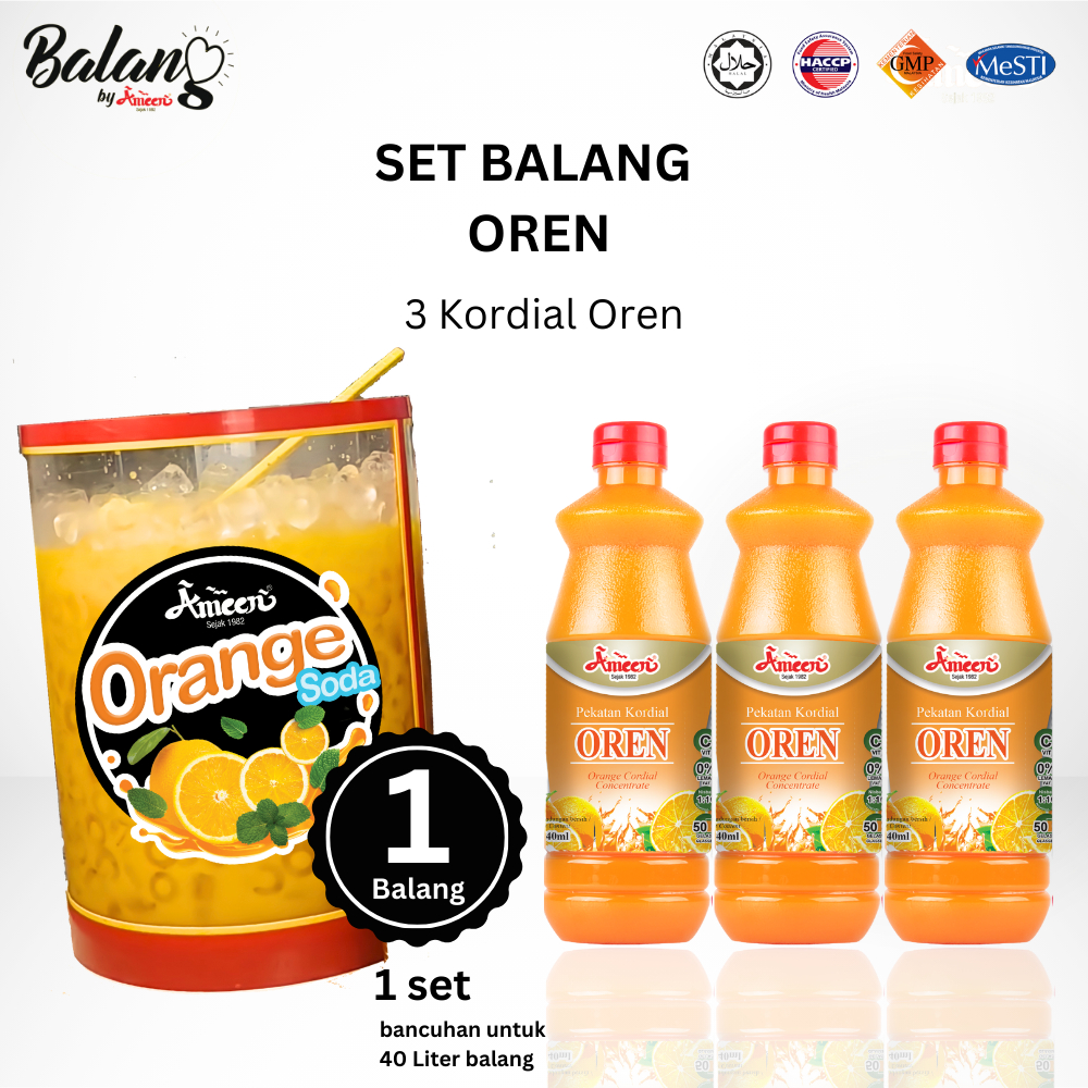 AMEEN BALANG Pati Kombo Air Balang Oren Soda 1 set bancuhan 40 liter ...