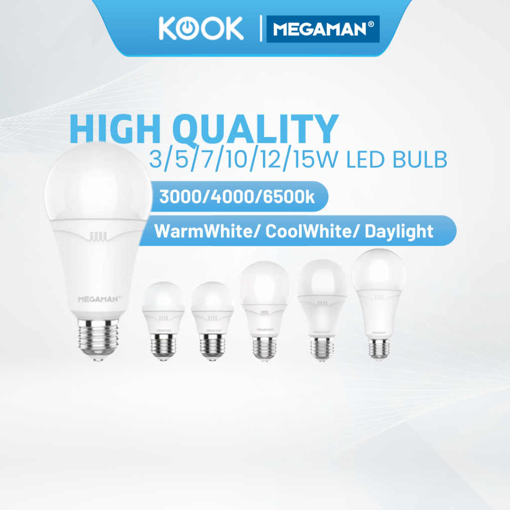 MEGAMAN LED Bulb Light 3W 5W 7W 10W 12W 15W Energy Saving Mentol LED ...