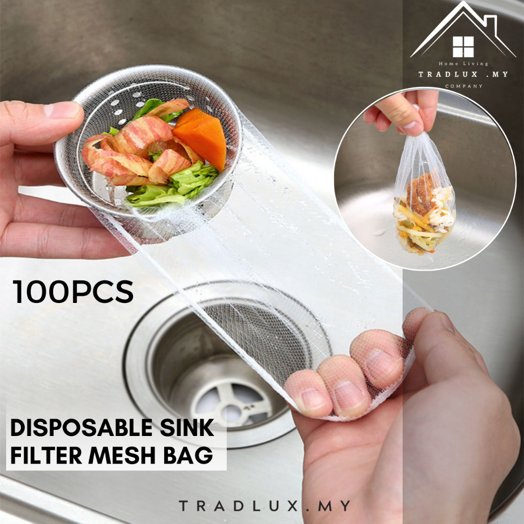 100PCS Kitchen Sink Drain Hole Trash Strainer Mesh Disposable Garbage ...