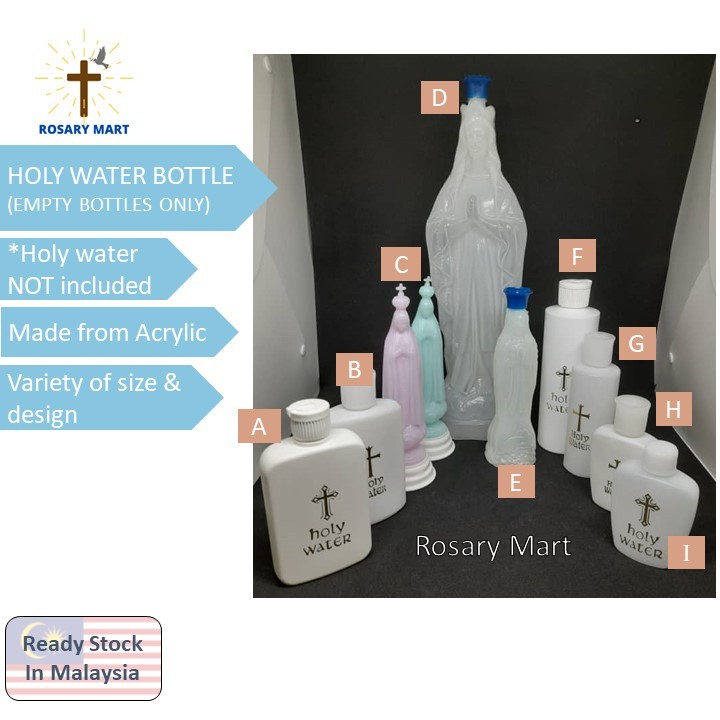 ACRYLIC Holy Water BOTTLES * VARIETY TYPES & DESIGNS* For Storing Holy ...