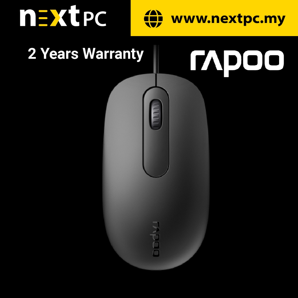 [Ready Stock] Rapoo N200 Wired Optical Mouse Black / 2 Years Warranty ...