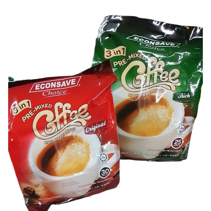 Econsave 3 in1Pre Mixed Coffee Original /Rich | Shopee Malaysia