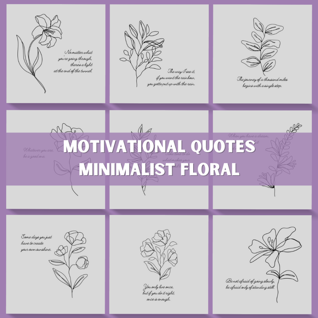 QUOTES CARDS POSITIVE QUOTES - MINIMALIST FLORAL | Shopee Malaysia