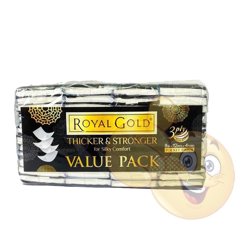Royal Gold Luxurious Pocket Tissue (8’s x 12 Packs x 4 Tubes) | Shopee ...