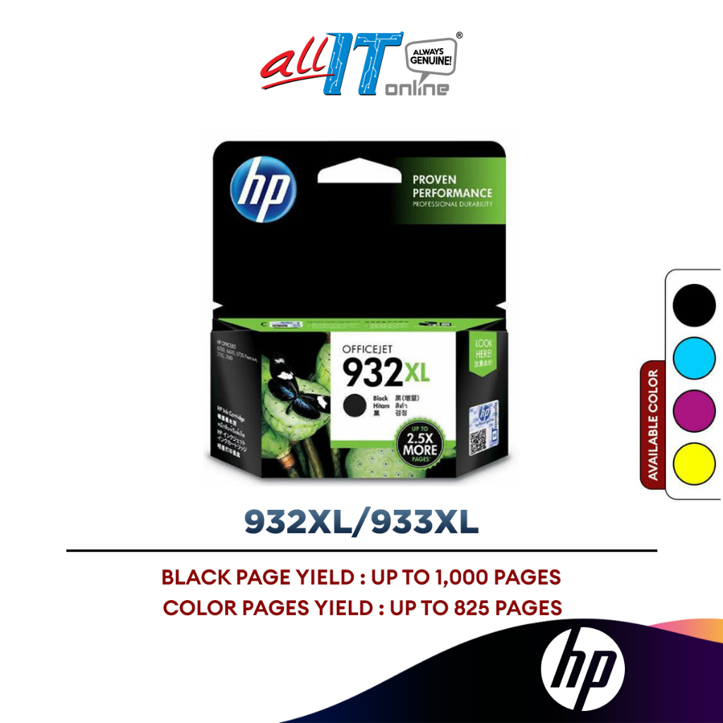 HP 932XL/933XL Ink Cartridge - Black/Cyan/Magenta/Yellow | Shopee Malaysia