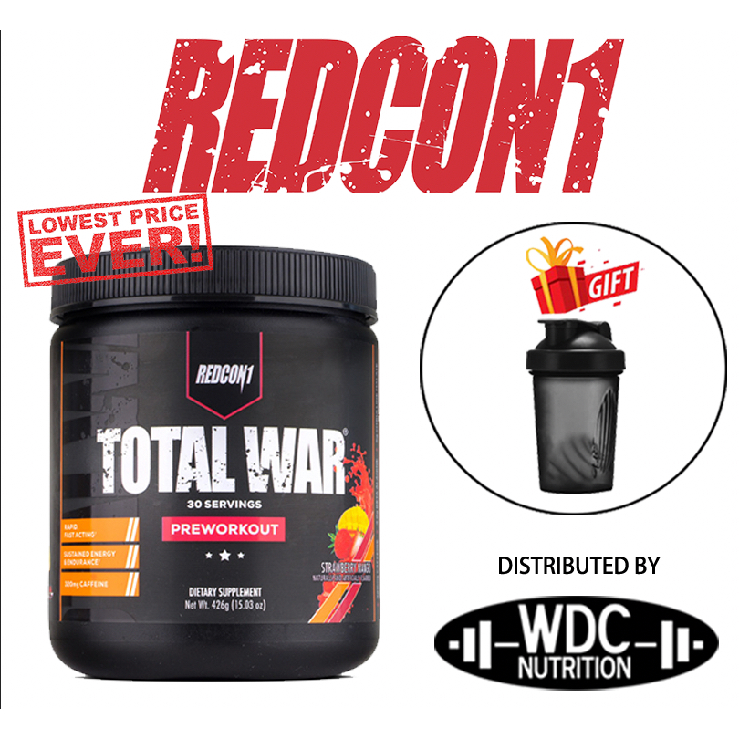 Redcon1 TOTAL WAR Pre Workout 30 servings - Energy Booster, Strength ...
