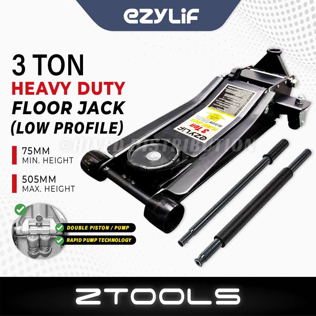 (ZTOOLS) 3 TON Hydraulic Floor Jack 32KG Double Pump Heavy Duty Garage ...