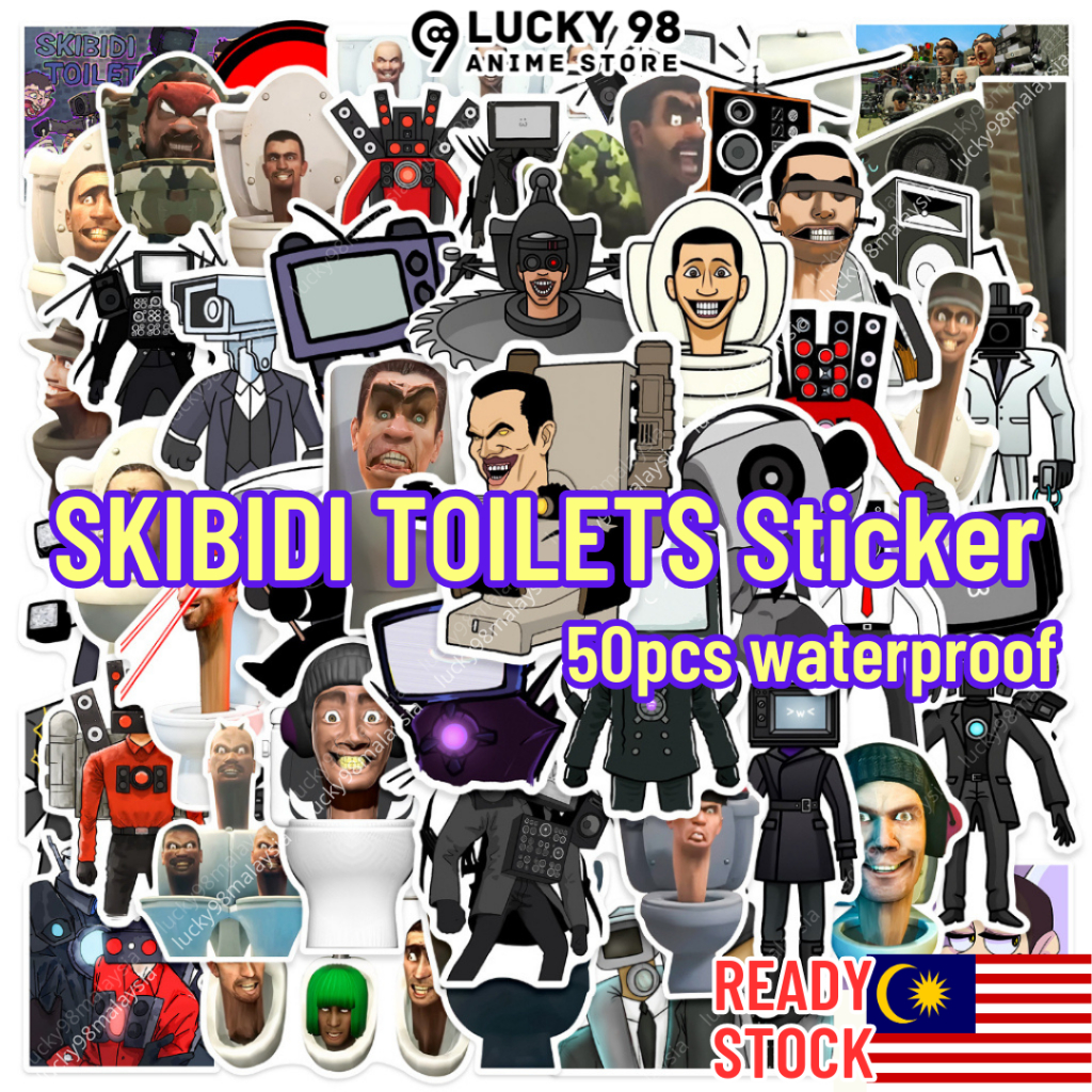 SKIBIDI TOILETS Sticker Pack Waterproof ROBLOX for laptop pc luggage ...