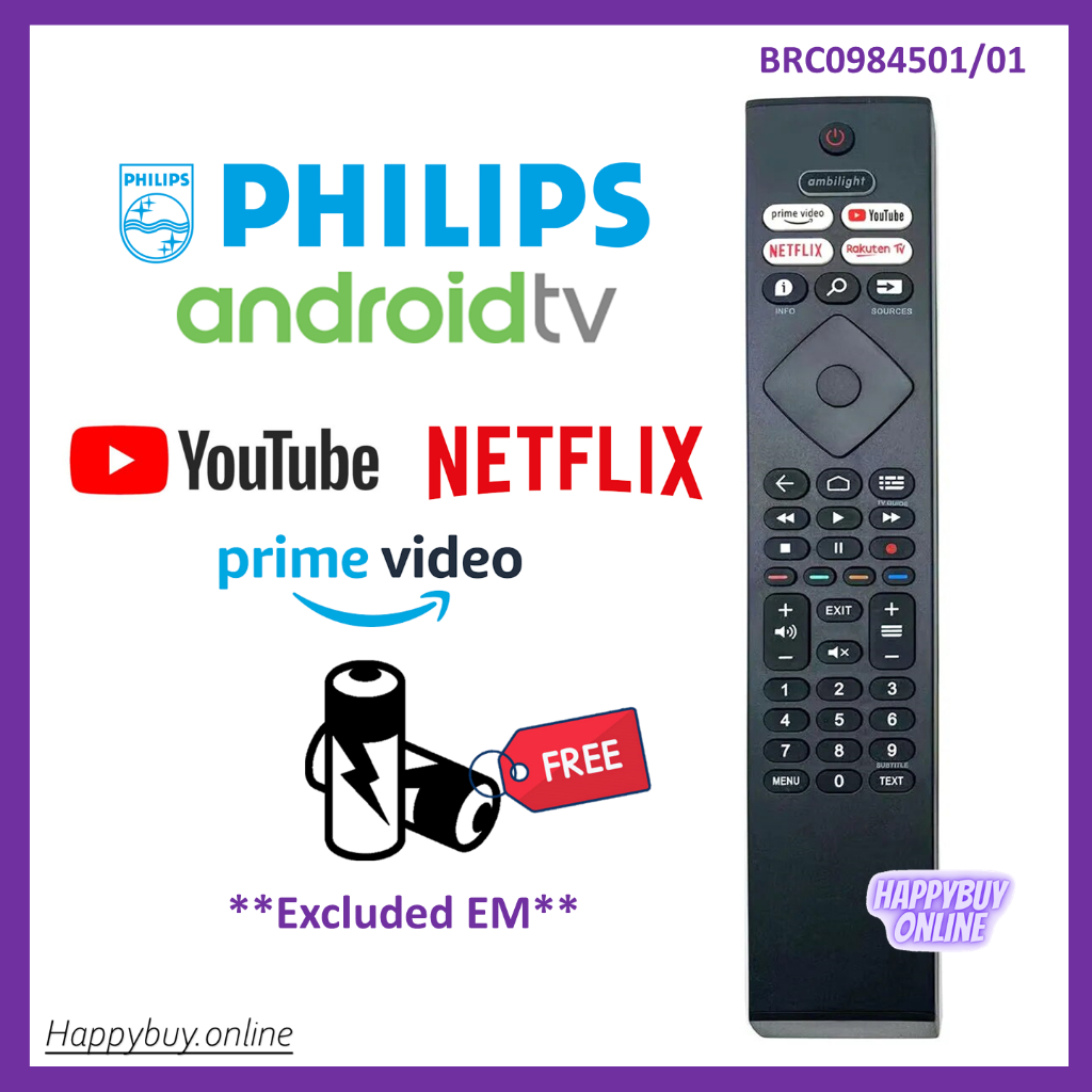 Compatible Philips 4K Ultra HDR OLED Smart Android TV Remote Control ...