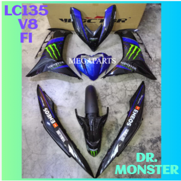 LC135 FI V8 YAMAHA BODY COVER SET DR.MONSTER WITH SIAP STICKER TANAM 2K CLEAR DOCTOR BRAND ...