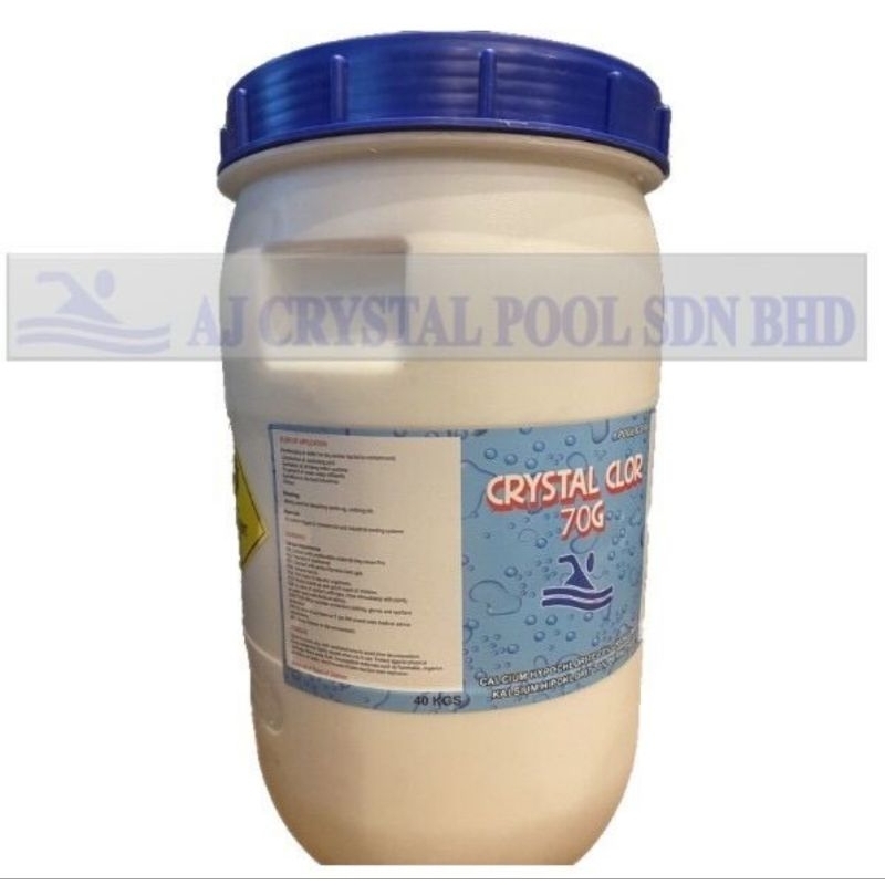 CRYSTAL CLOR chlorine klorin 70% Granular (40KG barrel / tong packaging ...