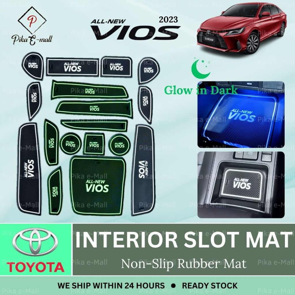 TOYOTA Vios 2023 Slot Mat Interior Non-Slip Mat Rubber Floor Carpet Mat ...