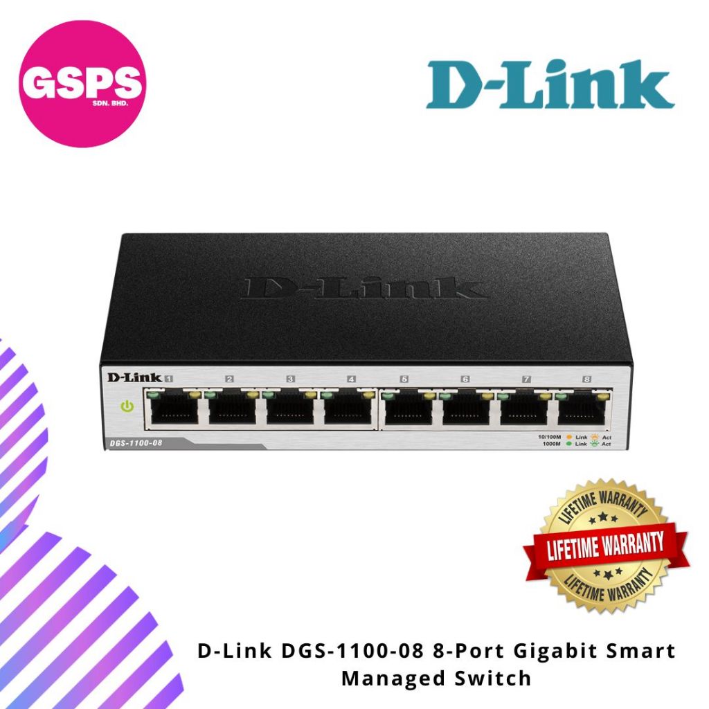 D-Link DGS-1100-08 8-Port Gigabit Smart Managed Switch | Shopee Malaysia