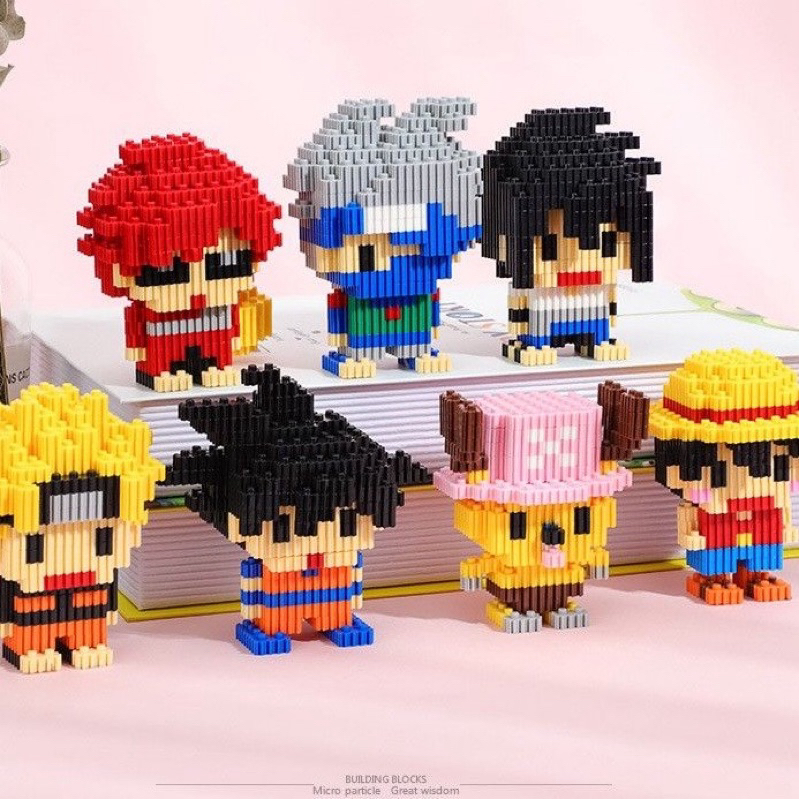 [Ready Stock] One Piece Luffy Naruto Sasuke Action Figures Building Blocks Nano Block Mini ...