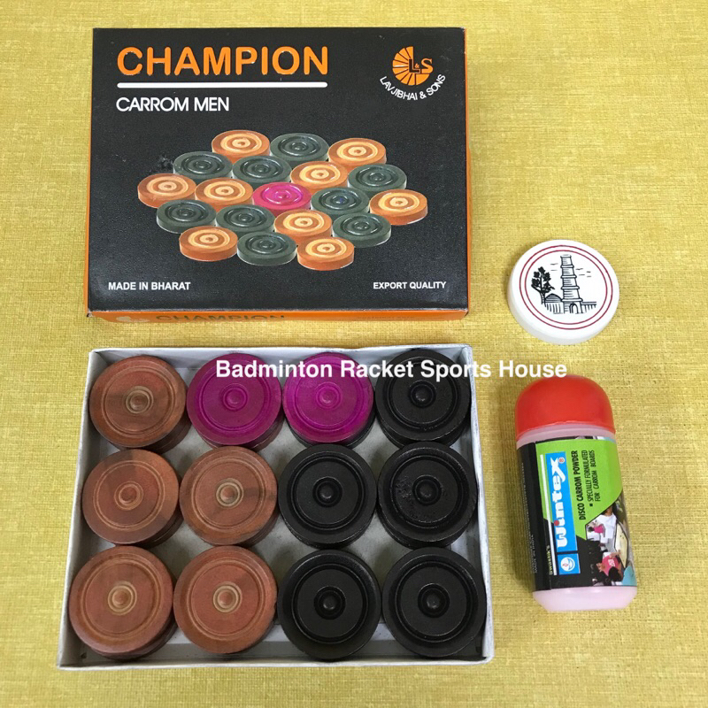 Champion/ French Tournament Carrom men (3in1) Carrom Seed + Carrom ...