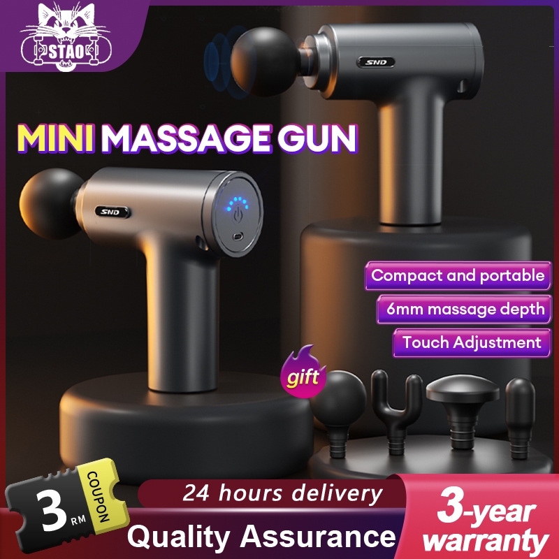 Sport Mini Fascia Massage Gun 32 Speeds With 4 Massage Heads Lcd Screen