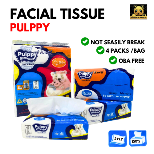 Facial Tissue soft pack 2 ply Pulppy/ Tisu muka lembut 2 helai/ Facial ...