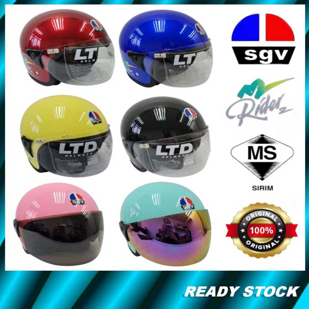 Original SGV Rider 2 Half Steng Helmet Motorcycle Topi Keledar Separuh ...