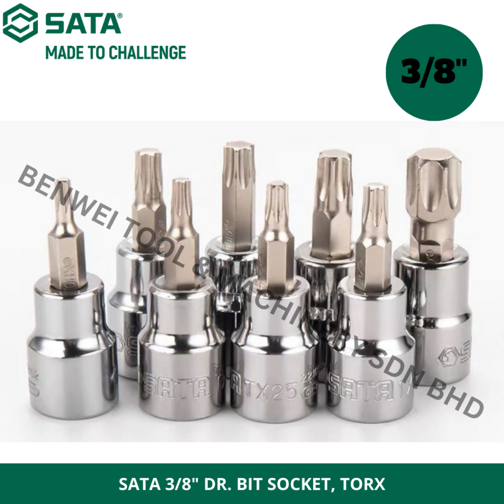 SATA 3/8" DR. BIT SOCKET, TORX / T10 T15 T20 T25 T27 T30 T40 T45 T50 ...