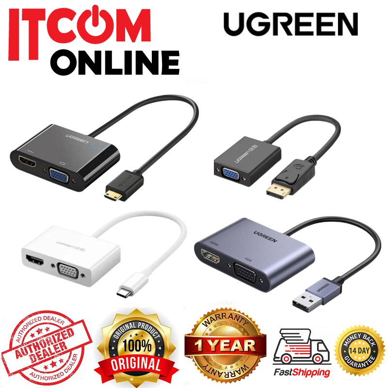 UGREEN (HDMI TO VGA/TYPE C TO HDMI+VGA/DISPLAY PORT TO VGA) CONVERTER ...