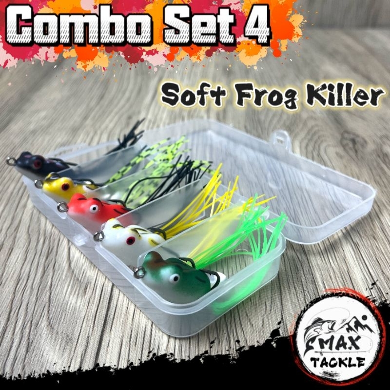 Combo Mini Soft Frog Snakehead Killer include Tackle Box Umpan katak ...