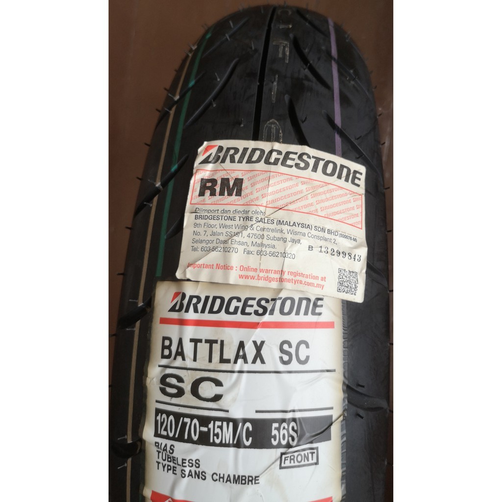TAYAR SKUTER Bridgestone Battlax SC 120/70-15 (Xmax 250, MAXSYM 400 ...