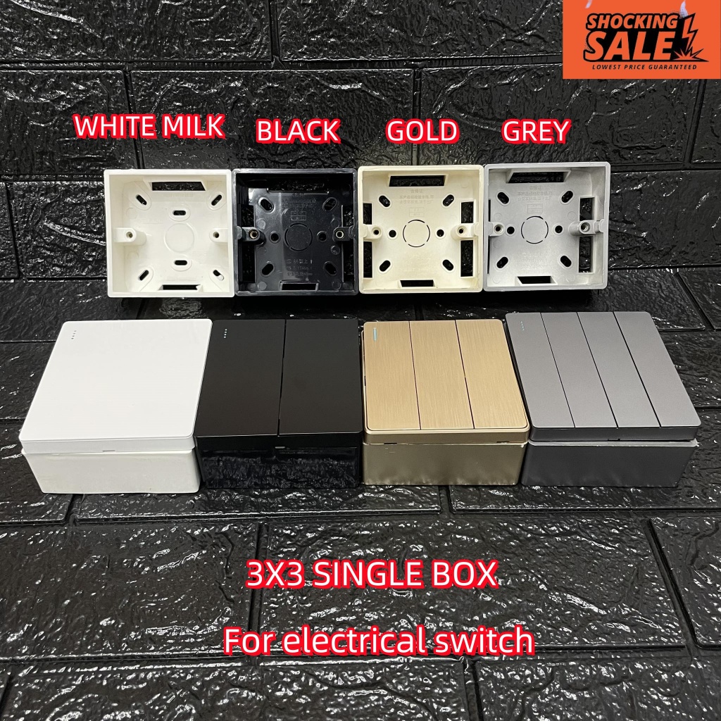 ⚡️SHOCKING SALE⚡️COLORFUL ELECTRICAL BOX SWITCH SOCKET SINGLE BOX 3X3 ...